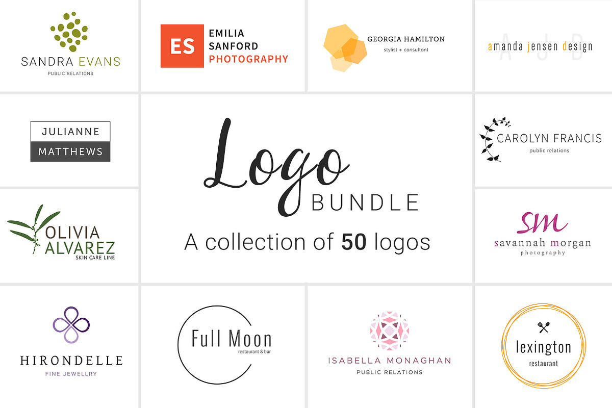 50 Premade PSD Logo Templates Bundle, a Branding & Logo Template by ...