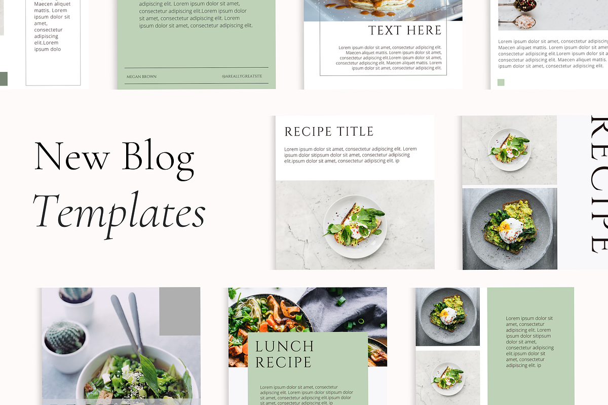 Food Blog Social Media Templates | Creative Market