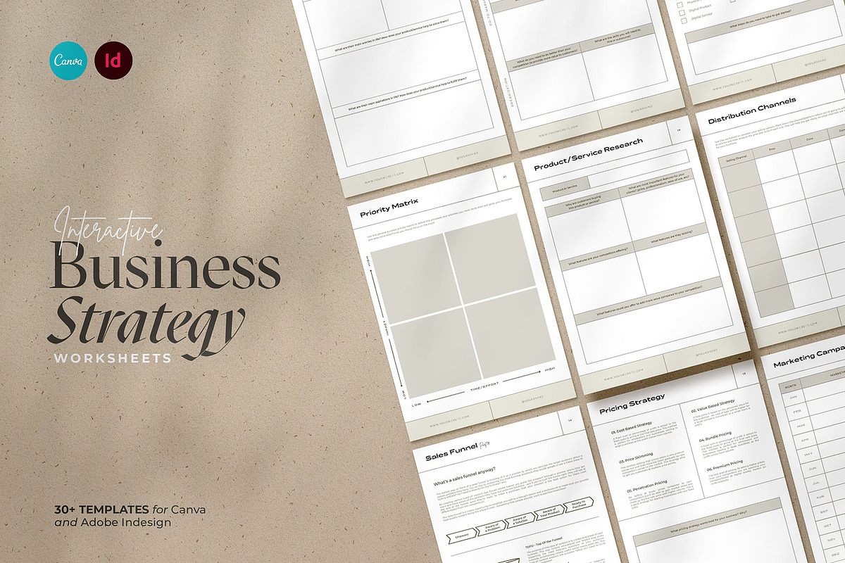 Interactive Business Strategy Sheets, a Marketing Template by AndrewPixel