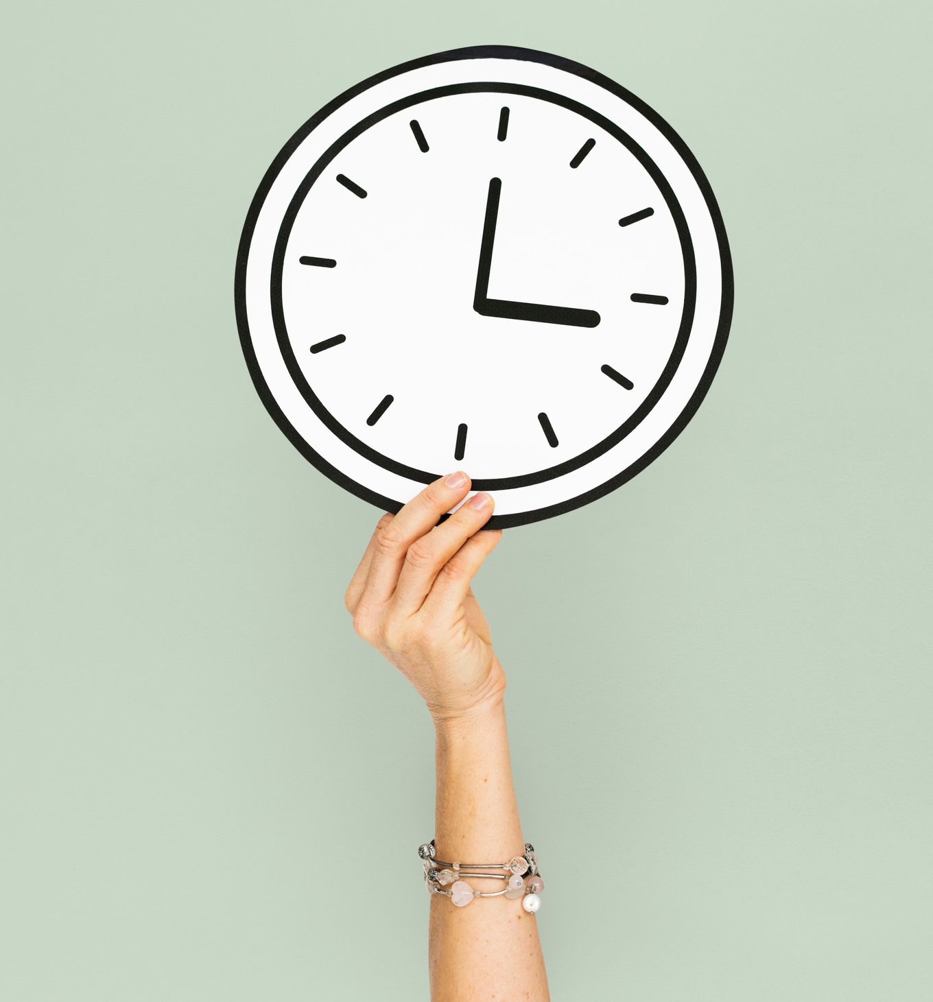 Human Hand Holding Clock Paper craft, a Person Photo by rawpixel