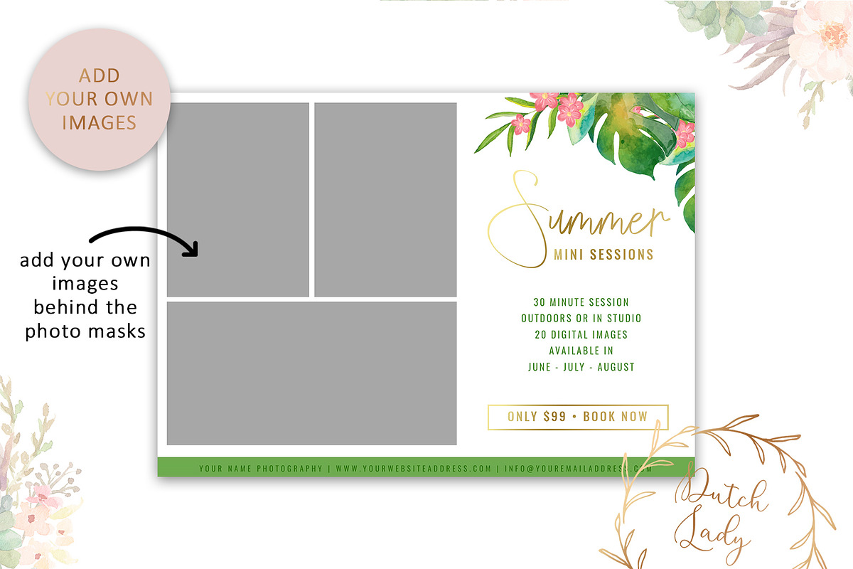 PSD Photo Session Card Template #13, a Card Template by The Dutch Lady ...