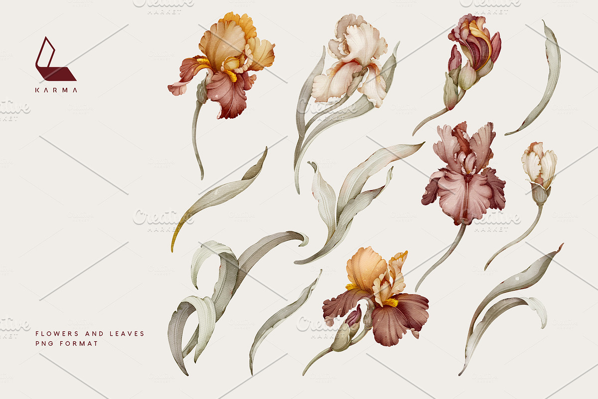 Irises | Seamless pattern, a Pattern Graphic by Karma