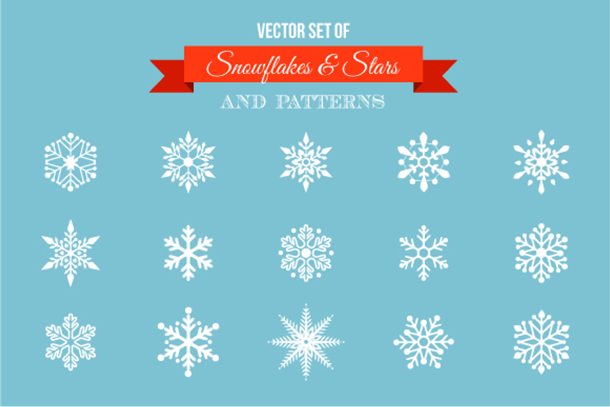 Snowflakes - stars icons & patterns, a Pattern Graphic by Marish
