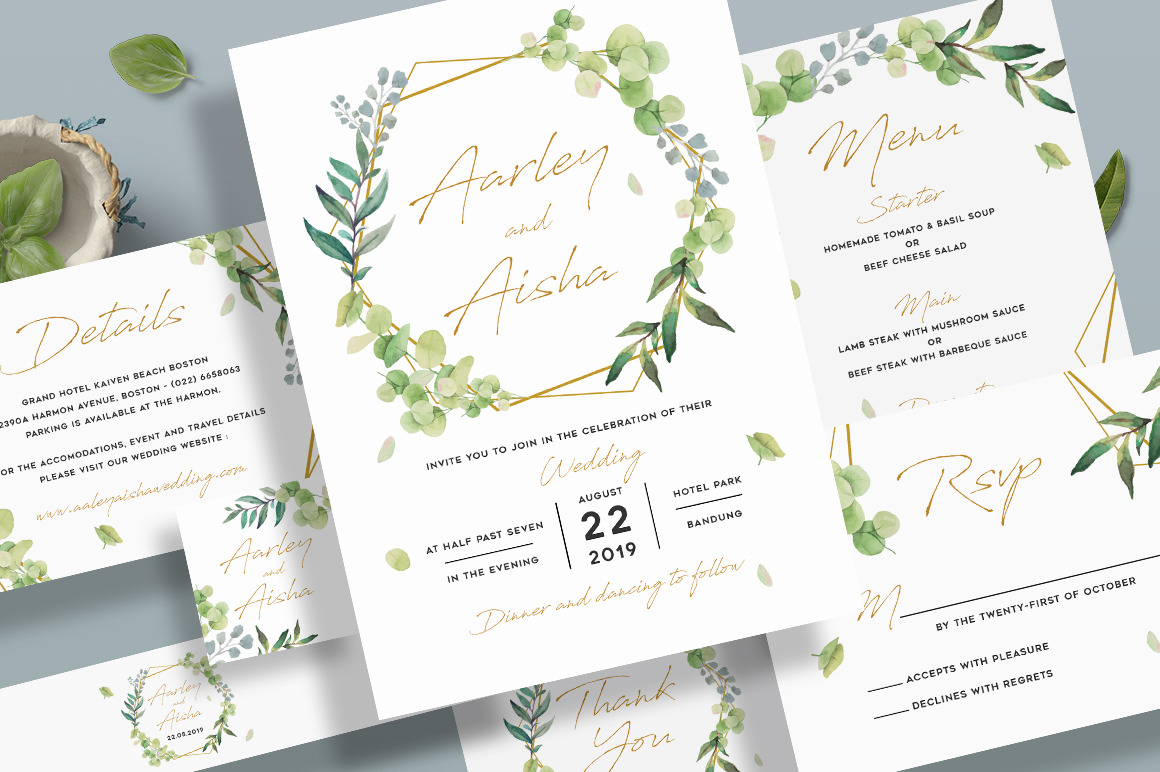 Geometric Wedding Invitation, an Invitation Template by Aarley Kaiven