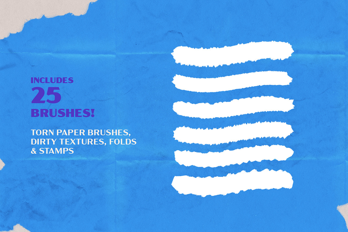 Torn Paper Procreate Brushes, a Brush Add-On by Tim Hankins Design