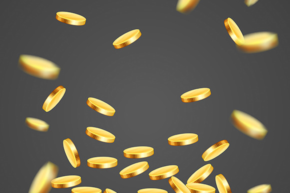 Gold coins falling down, a Finance Illustration by LoopAll