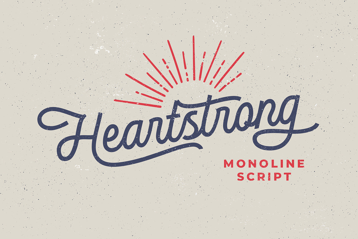 Heartstrong Script, a Script Font by Get Studio