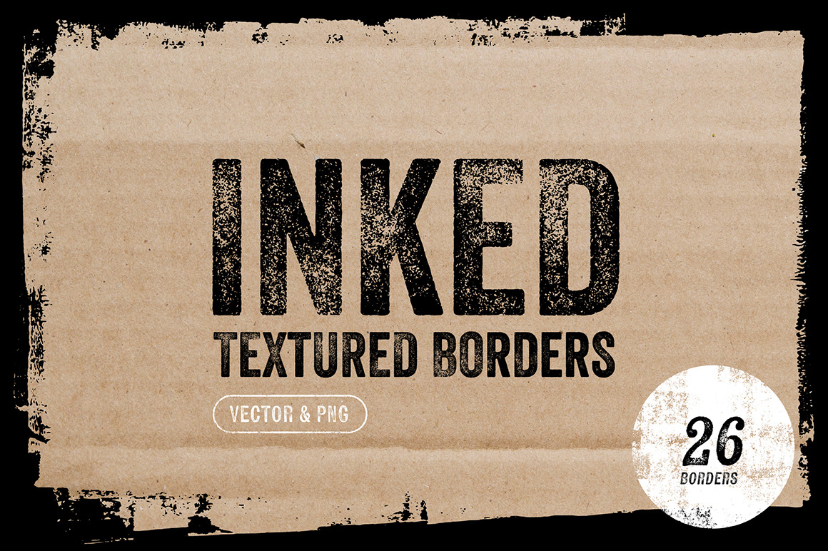 Inked - 26 Textured Borders, a Texture Graphic by Offset | Creative Market