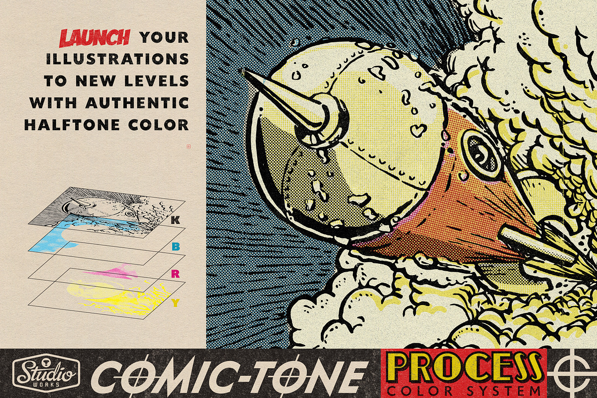 Comic-Tone Process Color System, a Layer Style Add-On by StudioWorks