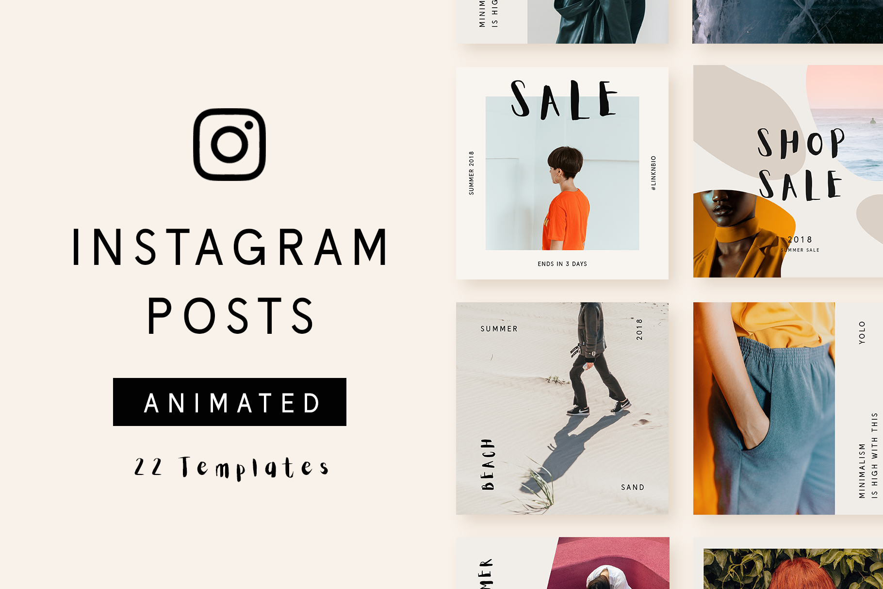 Instagram Animated Posts - Minimal, a Social Media Template by Wild Ones