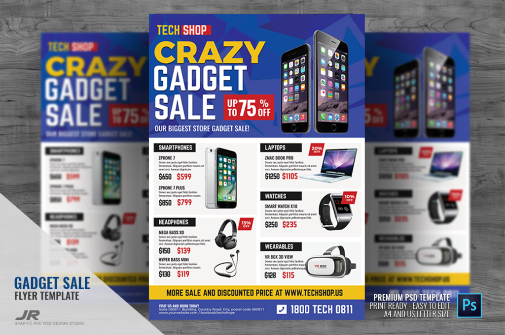 Gadget Sale Promotional Flyer, a Flyer Template by PSDPixel | Creative ...