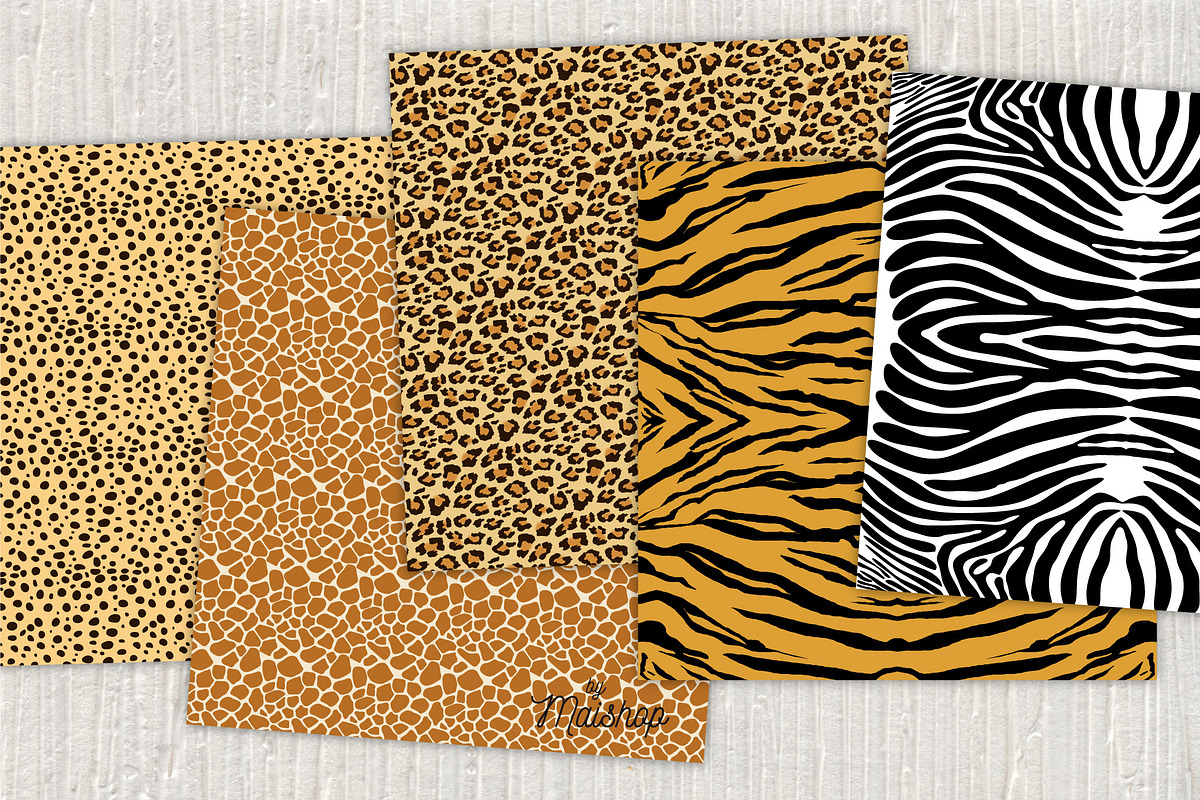 Digital Papers - Africa Skins Set 01, a Pattern Graphic by Maishop