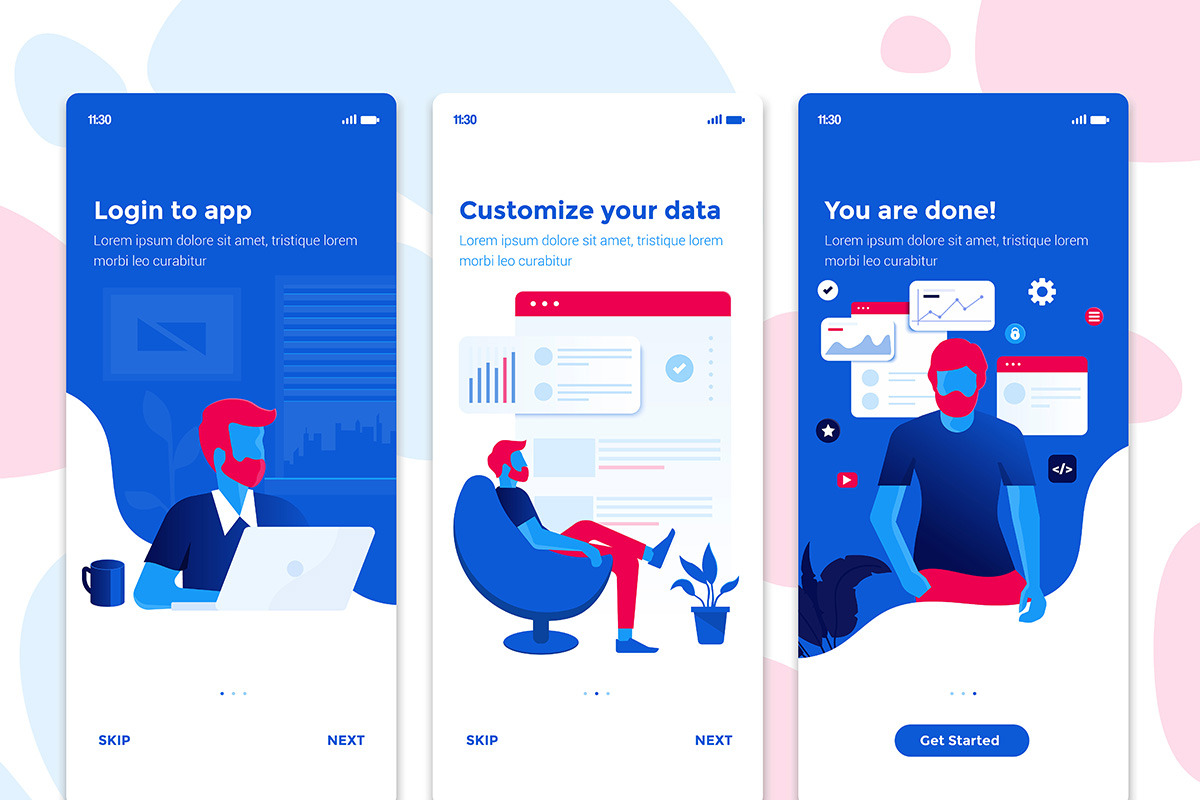 Modern app screen template, a Templates & Theme by Creative Graphics