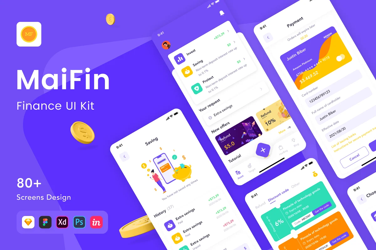 MaiFin - Finance App Design UI Kit, an App Template by Capi Product