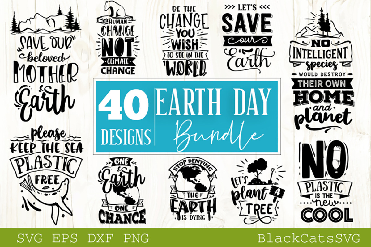 Save the Earth SVG bundle 40 designs, an Illustration by BlackCatsMedia