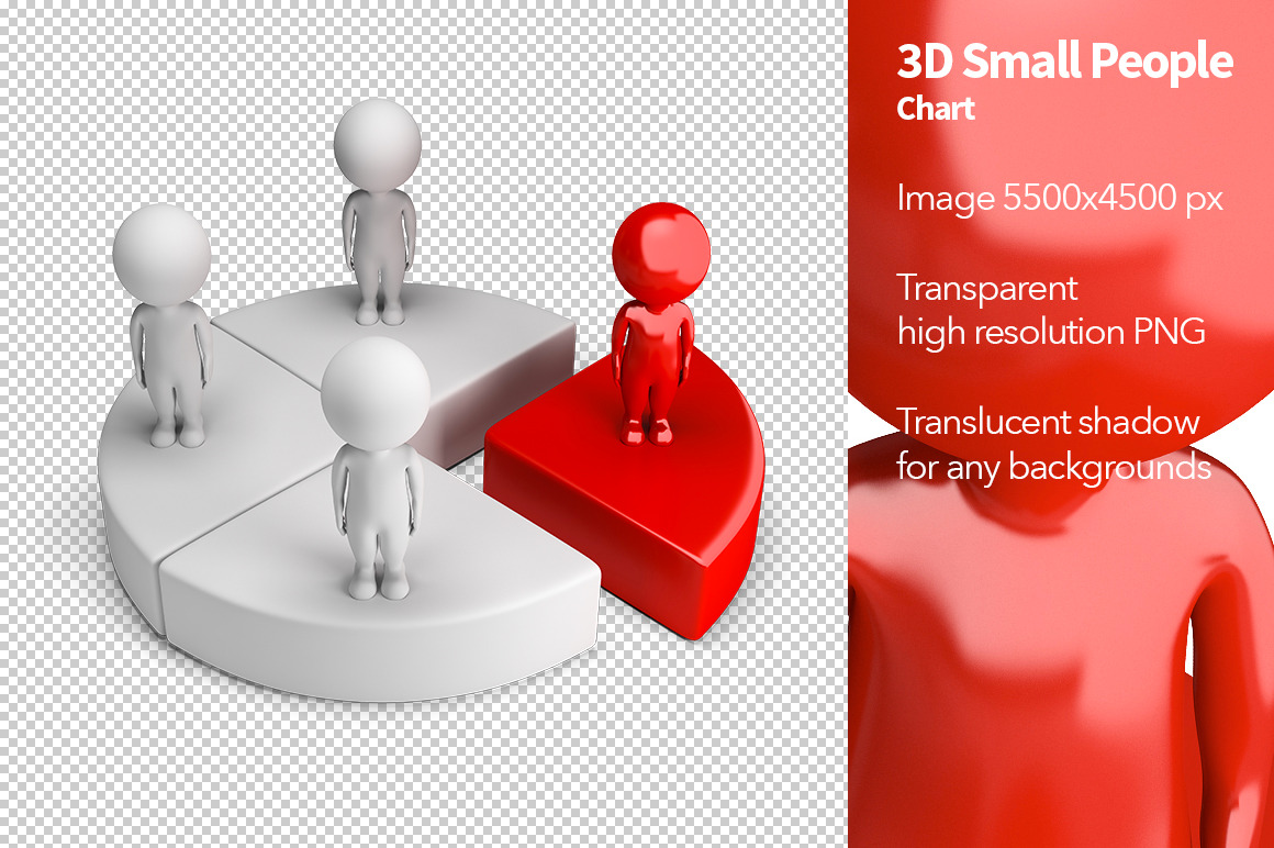 3D Small People - Chart, a Person Illustration by Anatoly Maslennikov