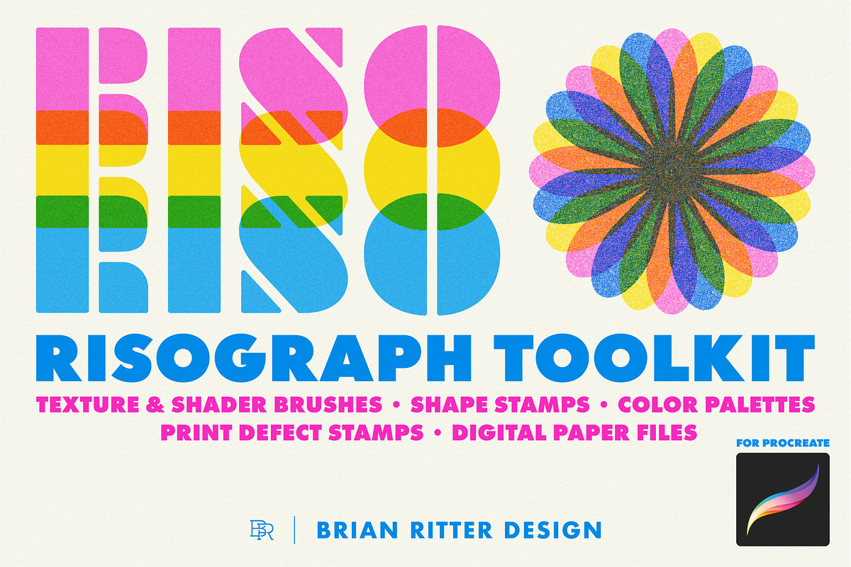 Risograph Toolkit for Procreate, a Brush Add-On by Brian Ritter Design