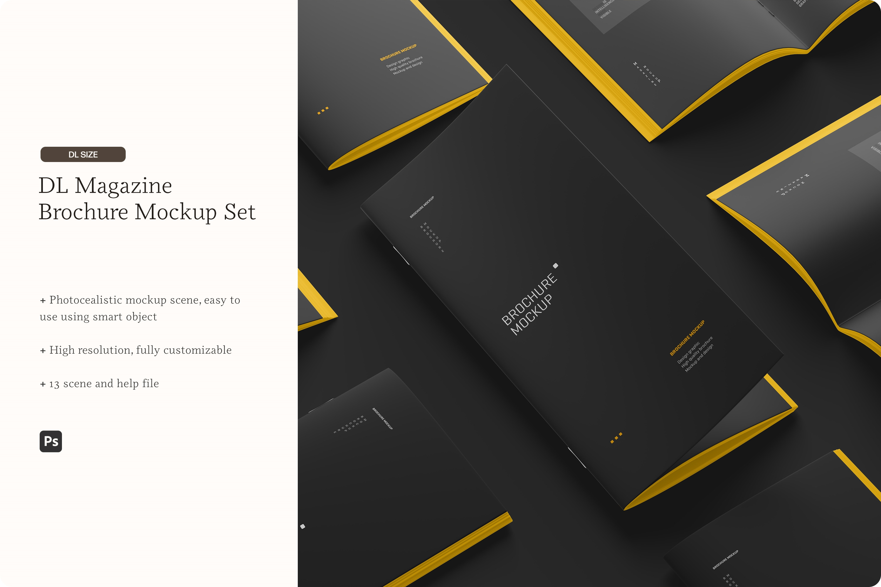 DL Magazine | Brochure Mockup Set, a Books & Magazine Mockup by Toasin ...