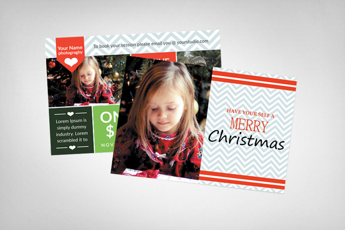 Christmas Mini Session Card Template, a Card Template by graphicforest