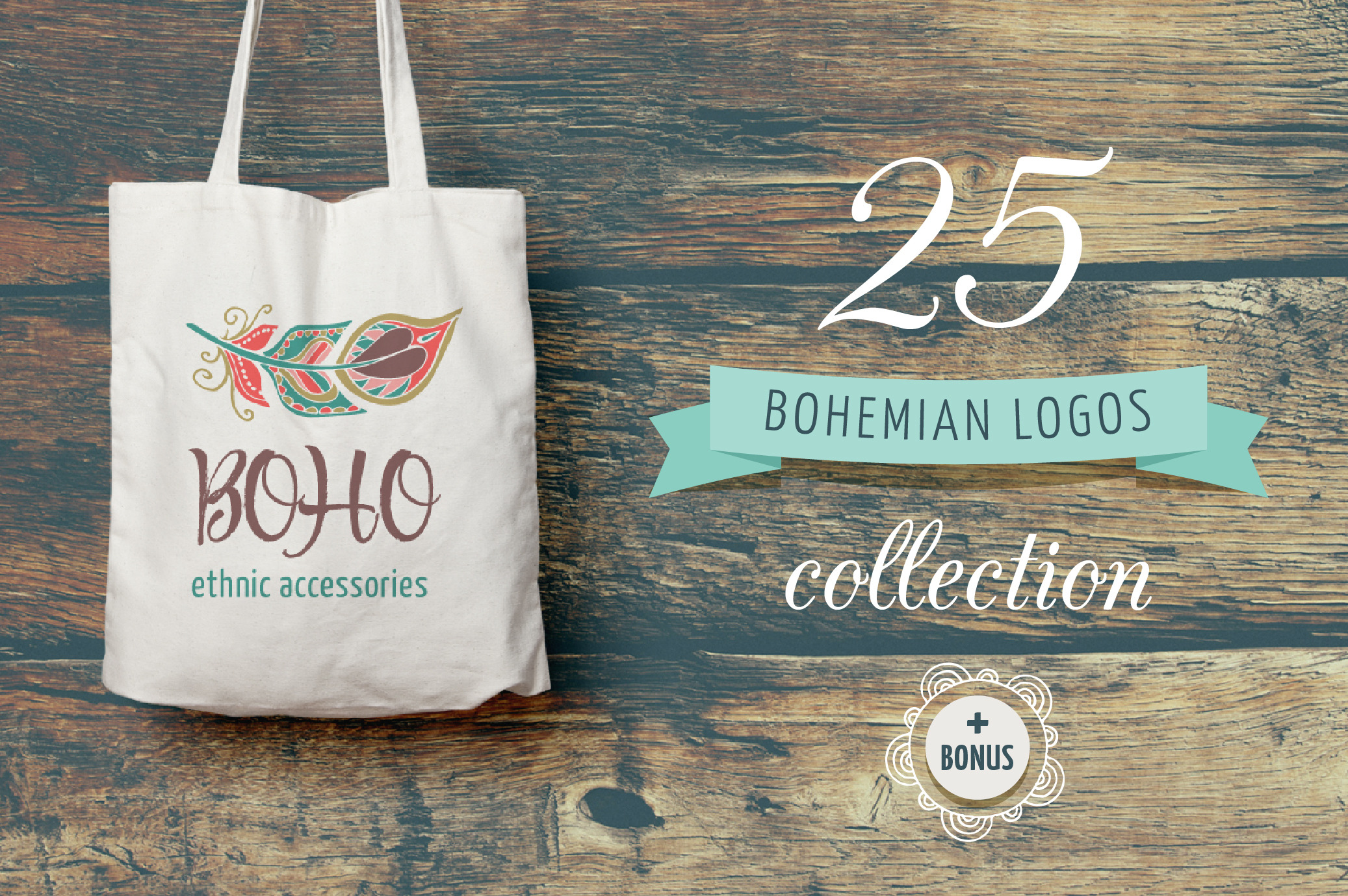 Bohemian Logos bundle + BONUS, a Branding & Logo Template by Marish