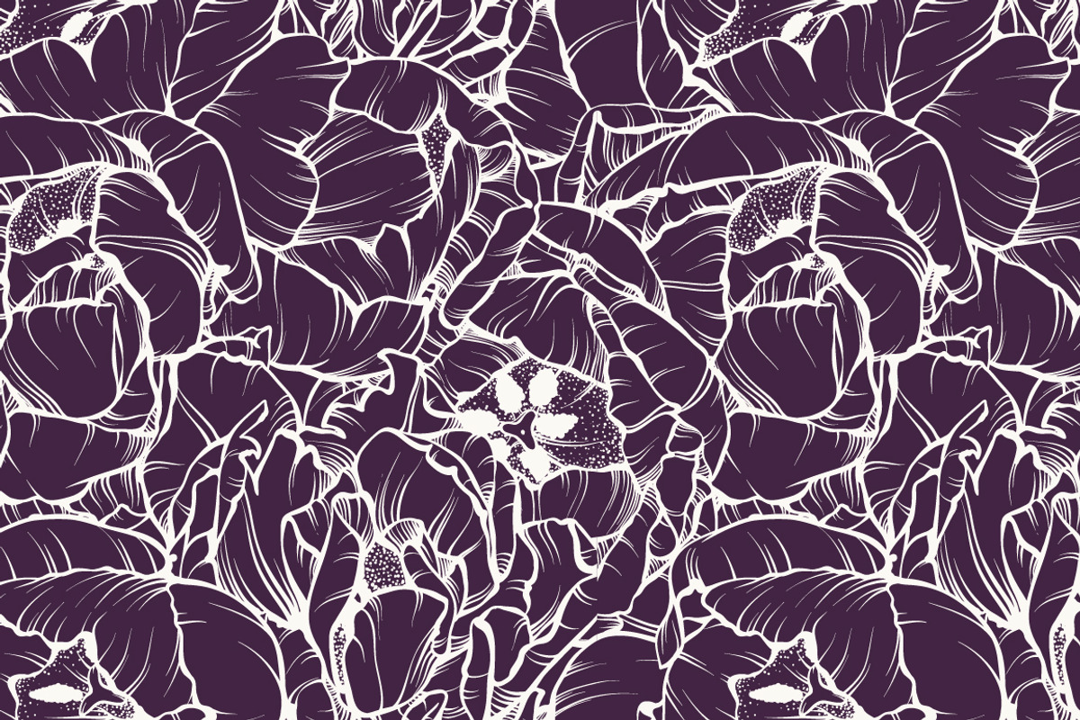 Vector set of linear flowers graphic, a Decorative Illustration by ...