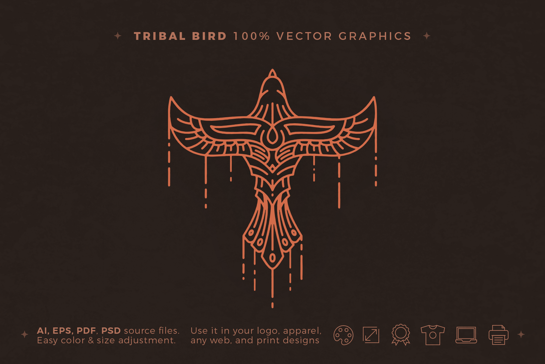 Tribal Bird Vector, an Illustration by Tovarkovdesign