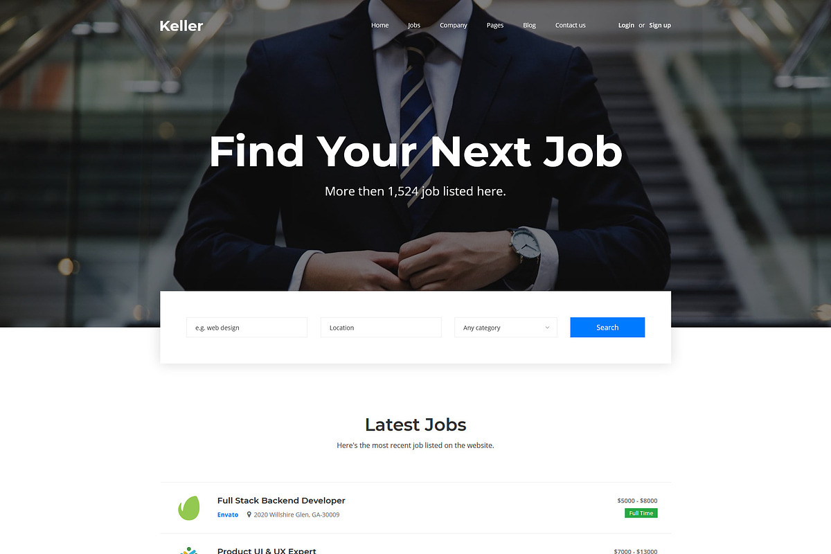 Keller - Job Board HTML Template, a Bootstrap Template by HasThemes