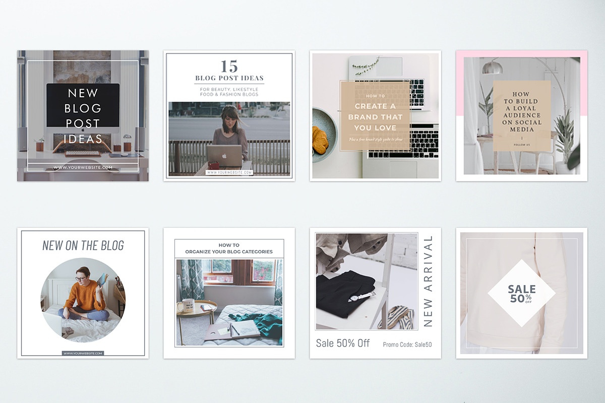 Simple Instagram Post Templates, a Social Media Template by Creativetacos
