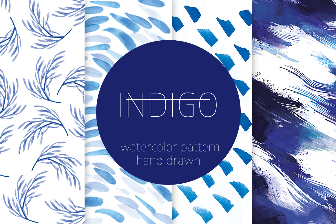 INDIGO–hand drawn pattern | Graphic Patterns ~ Creative Market