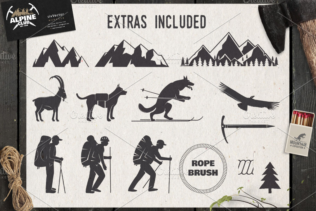 Alpine Club Vintage Collection, a Branding & Logo Template by sivVector