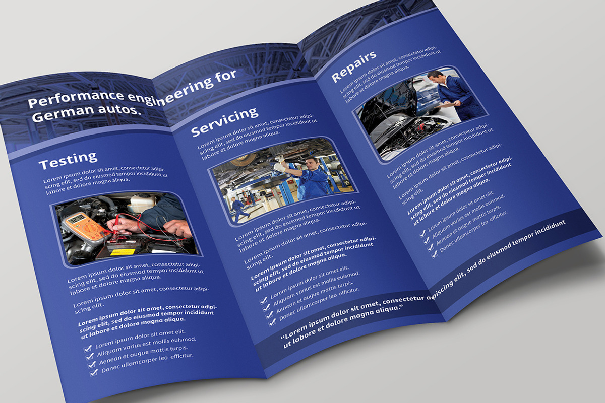 Auto Repair Service Trifold Brochure, a Brochure Template by Creative ...