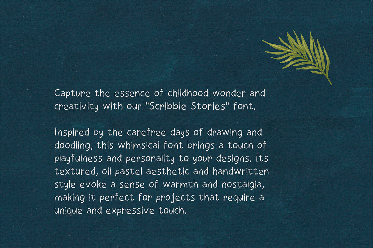 Scribble Stories Oil Pastel Font, a Handwritten Font by Perplexitics