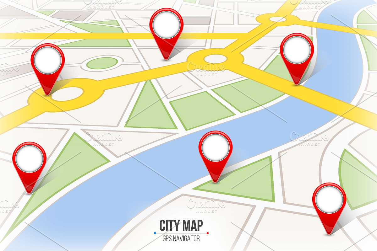 Map city. Street road infographic., an Illustration by HAPPY VECTOR ...