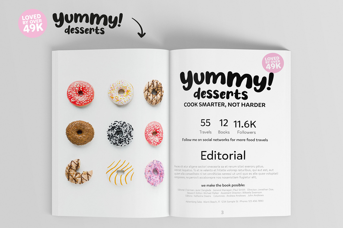 Desserts Cookbook Magazine Template, a Magazine Template by DeLaGranSiete