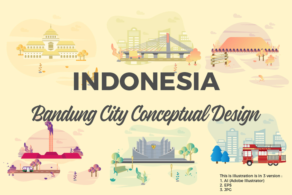 Bandung City of Indonesia Vector, a Websites & App Template by Sign Vector