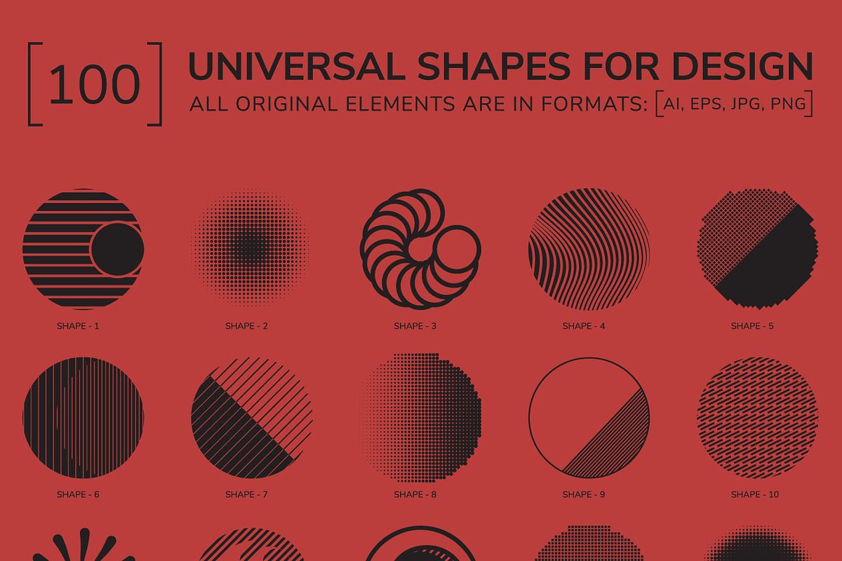 100 Geometric Shapes. Part 3, a Pattern Graphic by Vanzyst