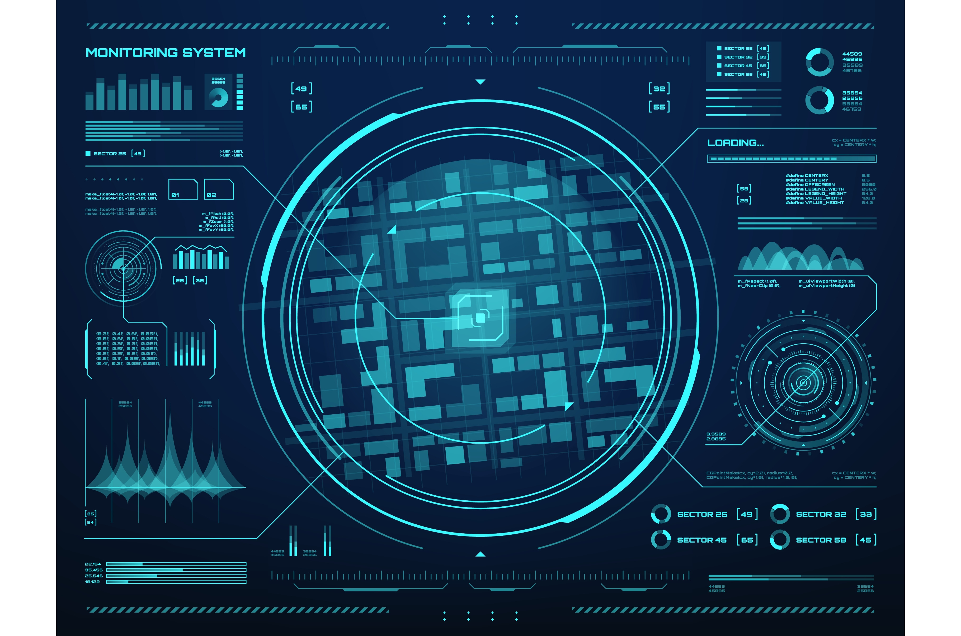 HUD security monitoring system, a Templates & Theme by Vector Tradition