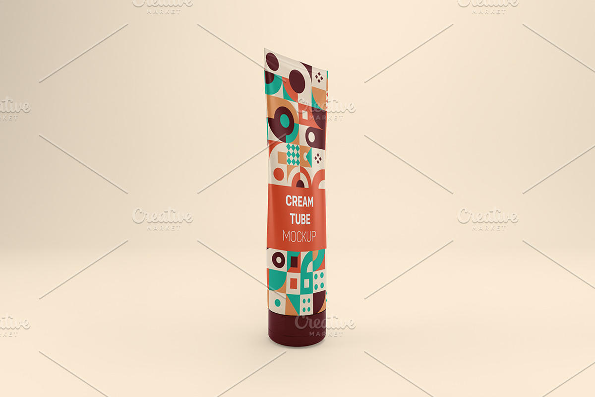Cream Tube Mockup, a Packaging Mockup by Qaleb Studio