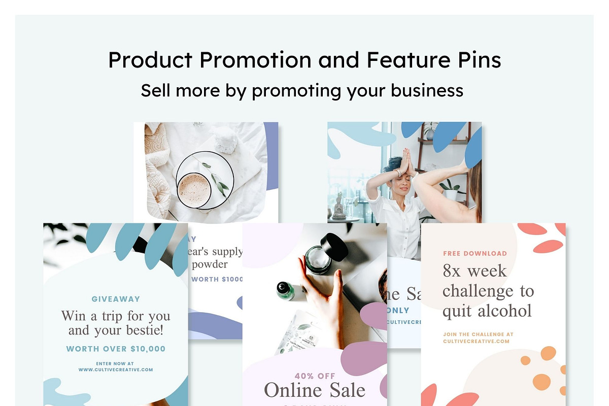 Wellness Pinterest Canva Templates, a Social Media Template by Cultive ...