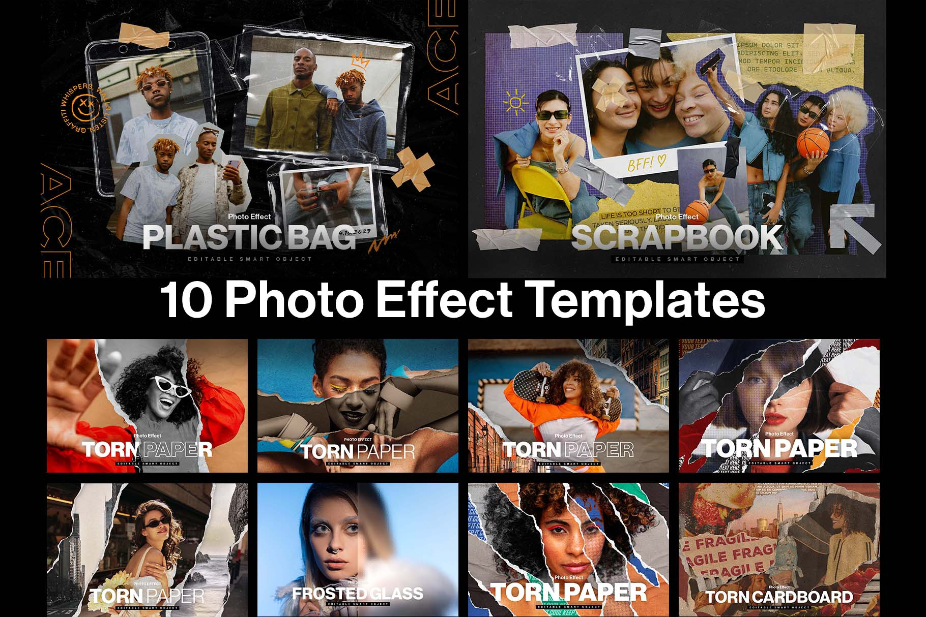 Photo Effect Template Bundle, a Layer Style Add-On by DesignerCandies