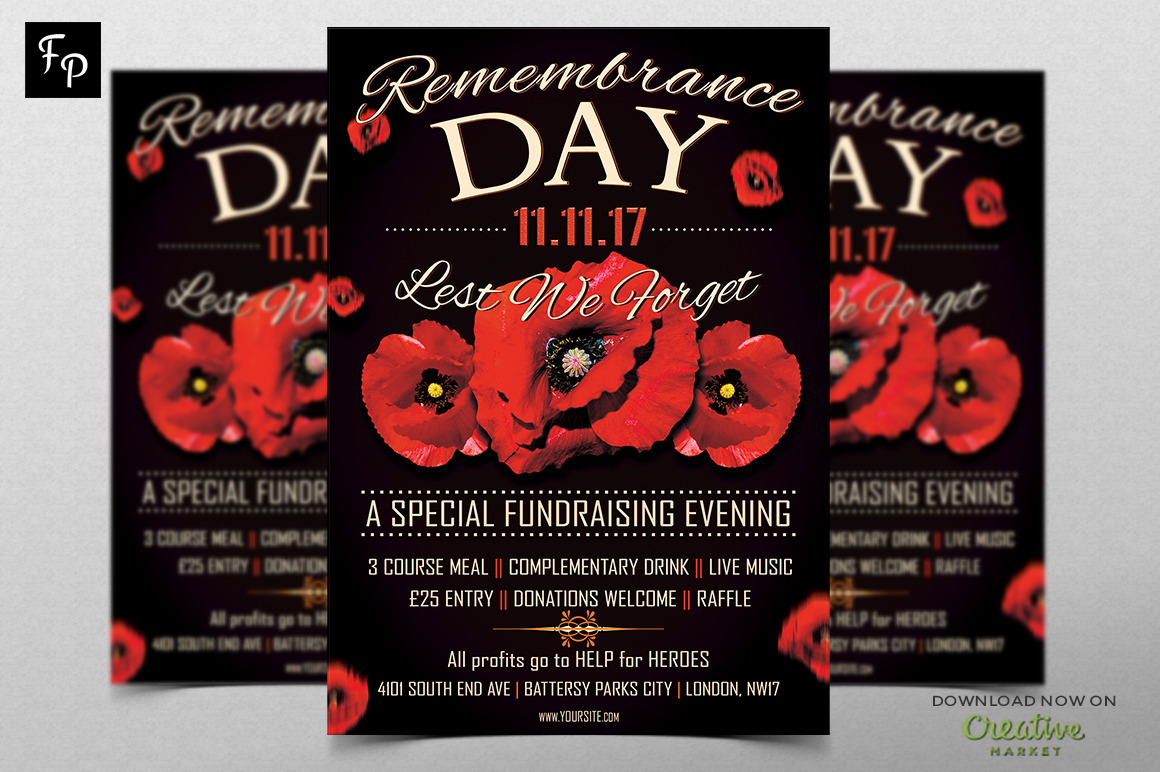 Remembrance Day Flyer, a Flyer Template by FlyerPig