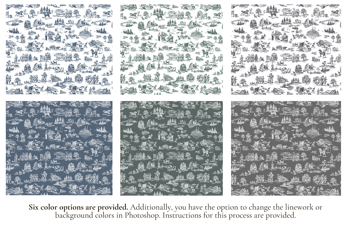 Tennessee Seamless Pattern Set, a Wallpaper Graphic by Hughes Studio