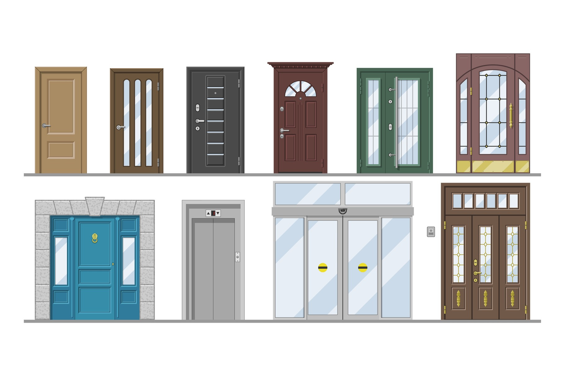 Doors vector doorway front entrance, an Object Graphic by RocketArt ...
