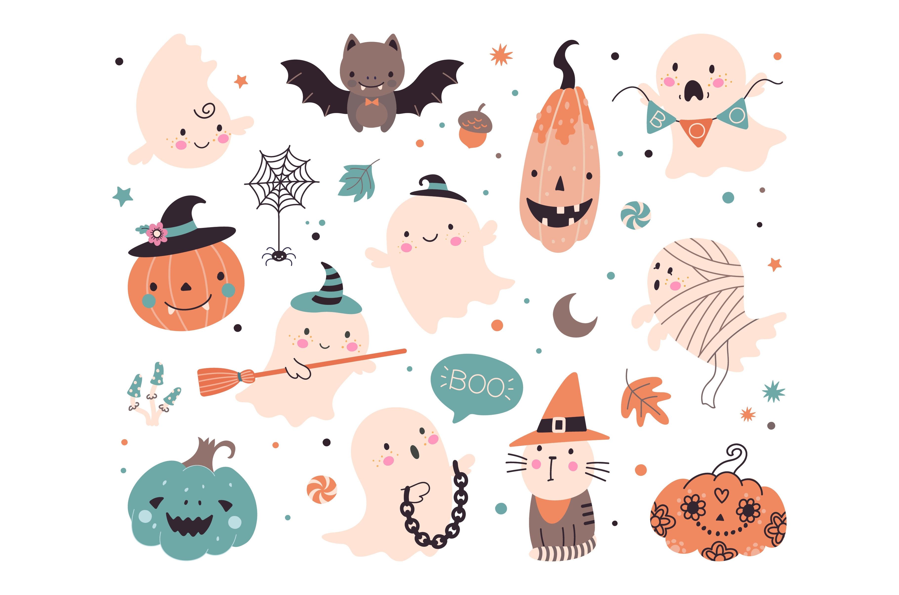 Cute scary characters. Kids horror | Graphics ~ Creative Market