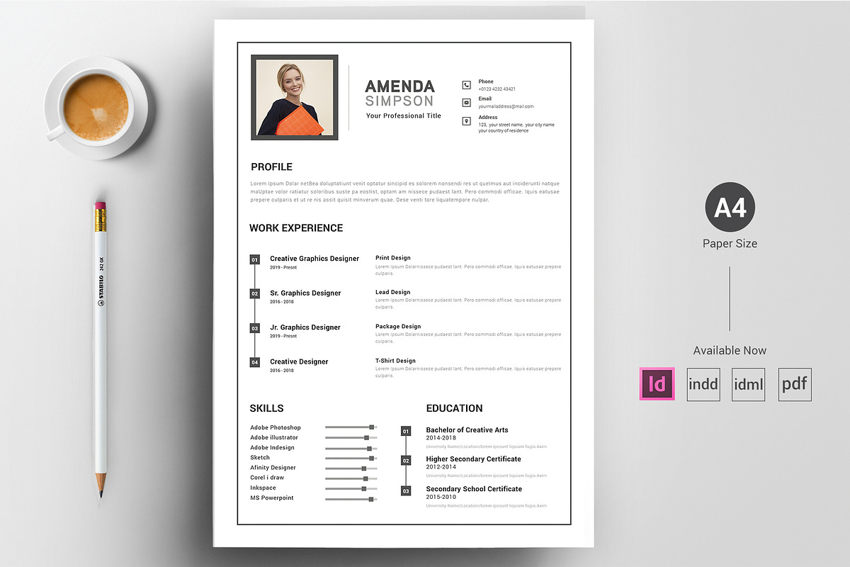 Indesign CV / Resume Template, a Resume Template by ARP Creation