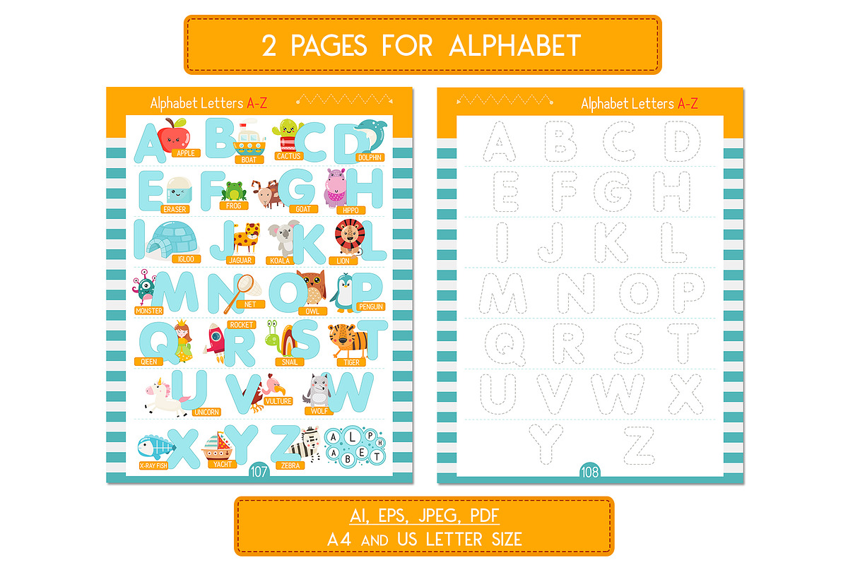Letter Tracing Activity book ABC, an Education Illustration by Nursery Art