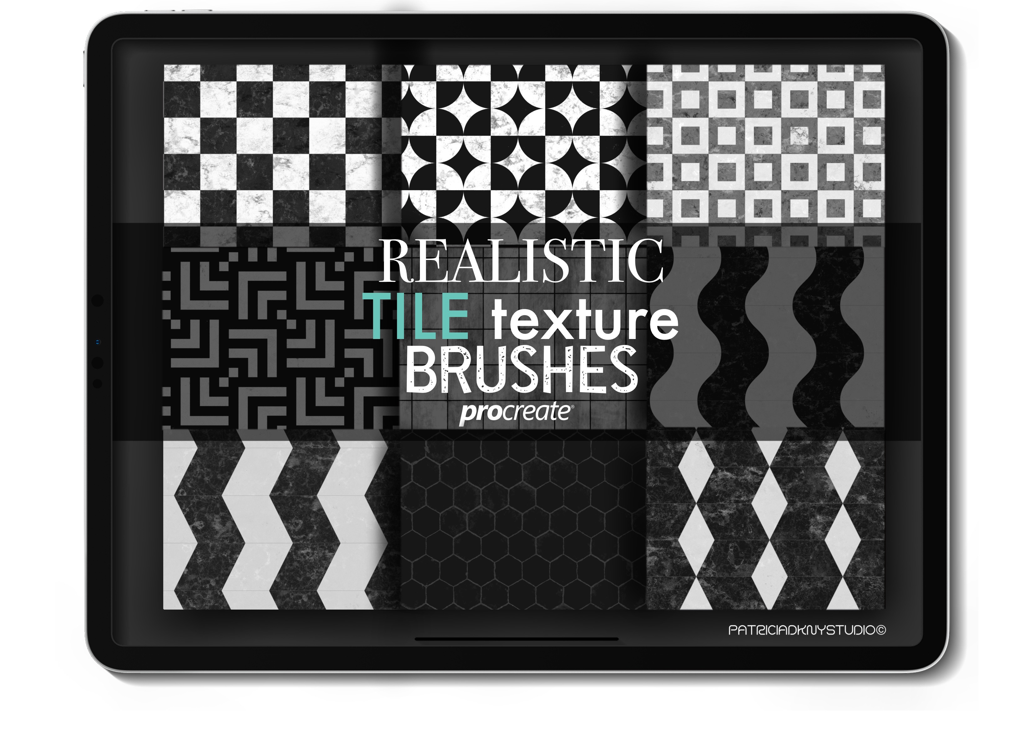 Procreate tile texture brushes, a Brush Add-On by PDknyStudio