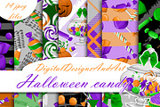Halloween candy paper, a Pattern Graphic by DarinaDigital