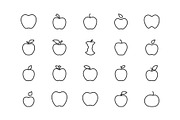 Pack Of Line Apple Icons., an Outline Icon by DStarky