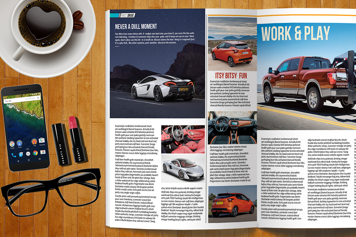 Car Magazine Template, a Magazine Template by Red Cactus Creative